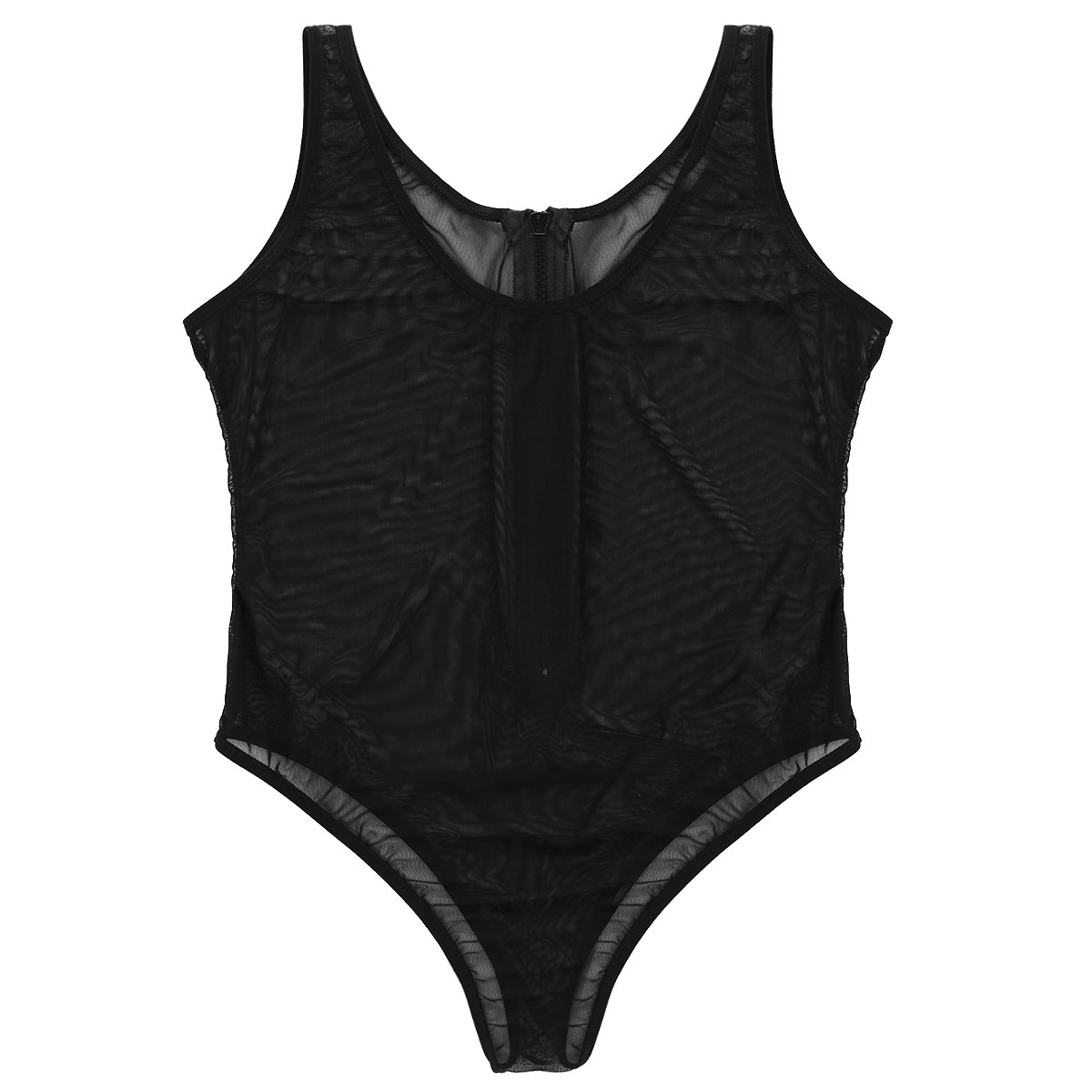 Sheer Mesh Bodysuit with Zip Detail | Free Shipping!